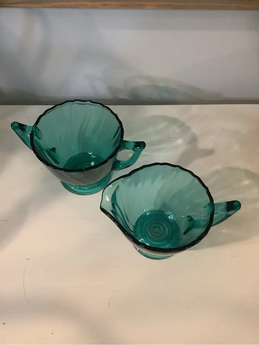 Jeanette Glass | Dining | Vtg Sugar Creamer Set Depression Glass Petal ...